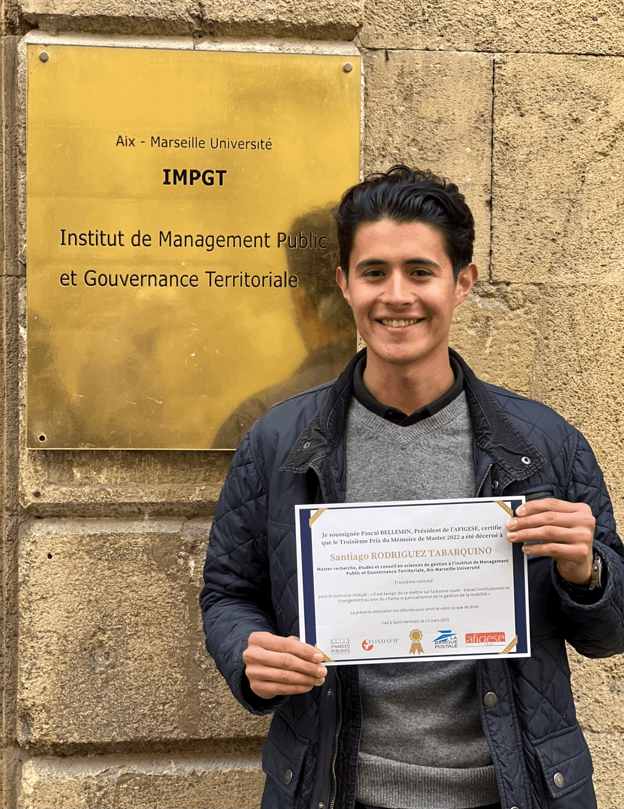 Félicitation au lauréat du Prix du Mémoire de Master de l'AFIGESE 2022 ...